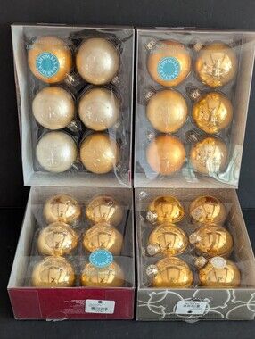 Martha Stewart | Holiday | Martha Stewart Gold Holiday Ornament Set 4 ...